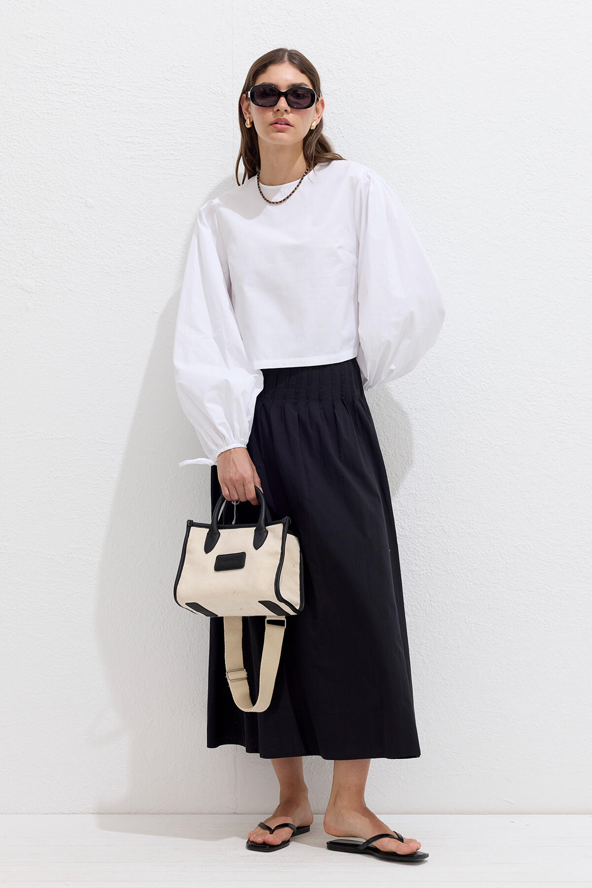 NATURAL CANVAS MINI BAG BLACK | Manuka