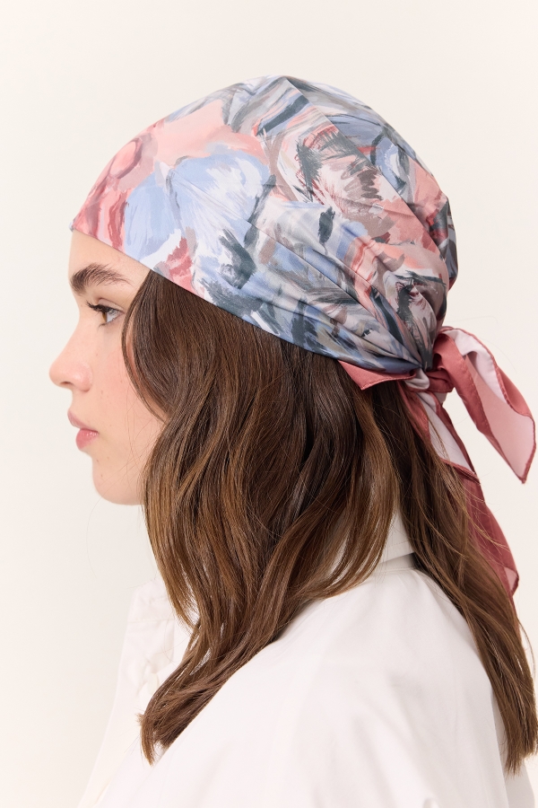 DESENLİ SATEN FULAR SOFIA - SOMON | Manuka