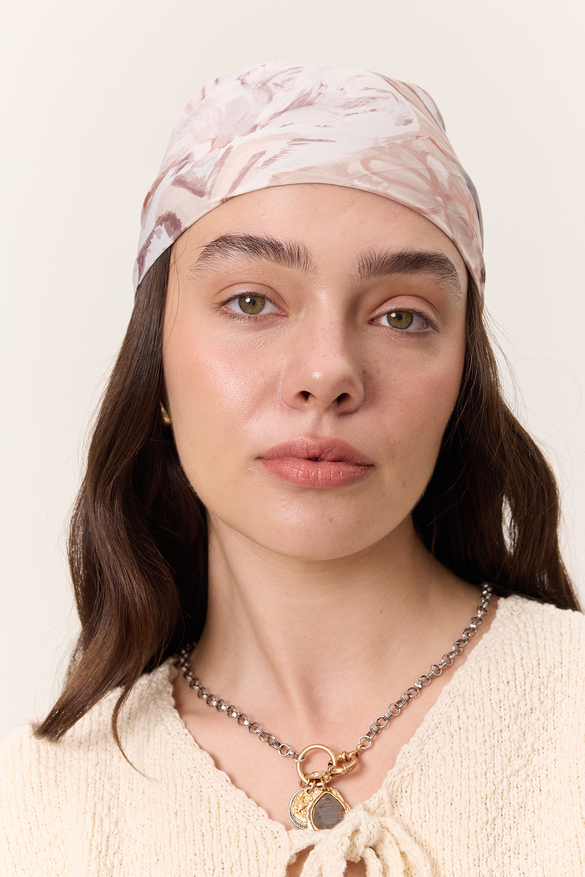 DESENLİ SATEN FULAR SOFIA - BEJ | Manuka