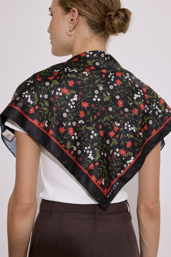 SATEN DESENLİ FULAR DITSY | Manuka